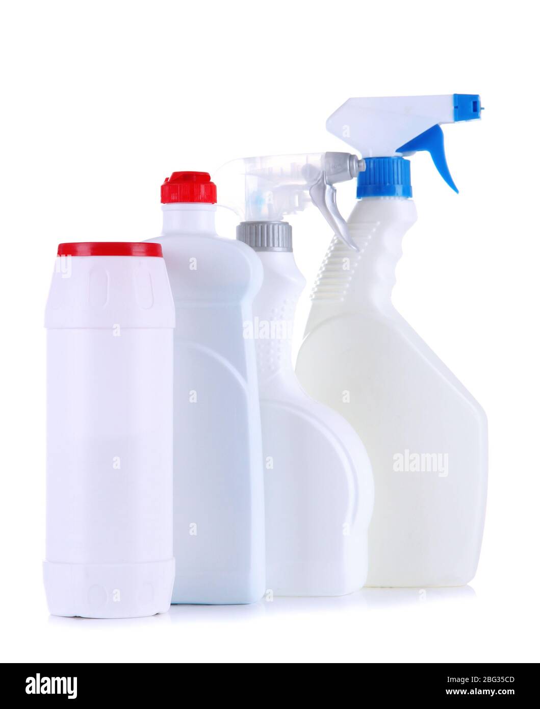 Different kinds of kitchen cleaners, isolated on white Stock Photo - Alamy
