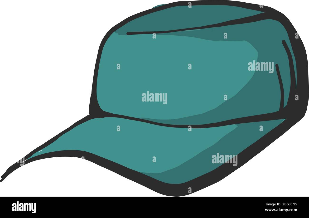 Green hat, illustration, vector on white background Stock Vector Image ...