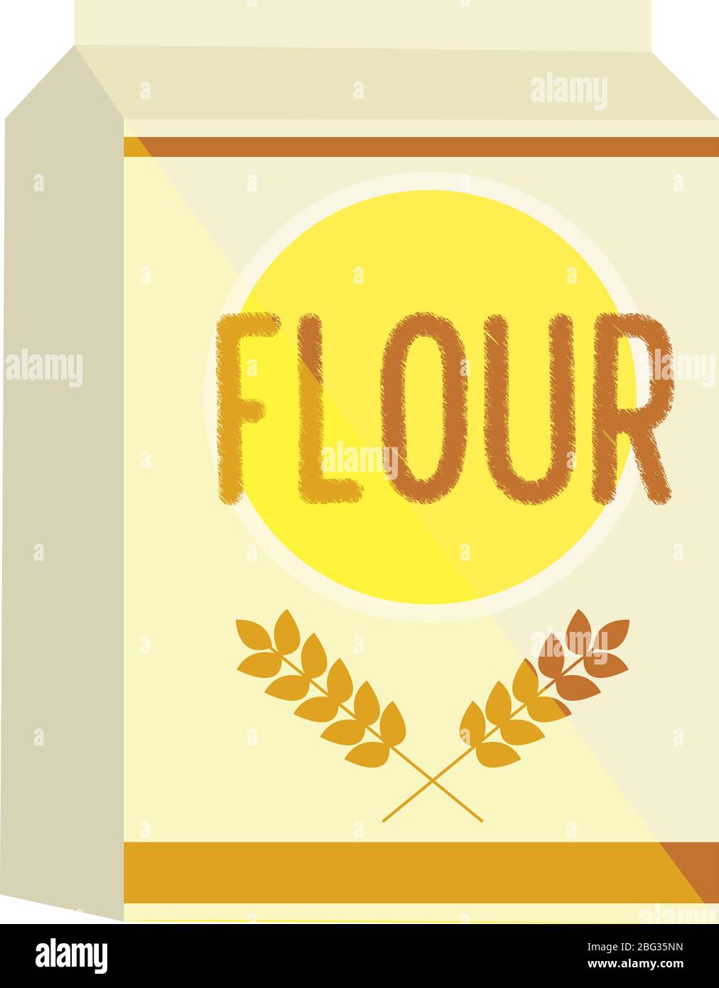 Flour box, illustration, vector on white background Stock Vector Image ...