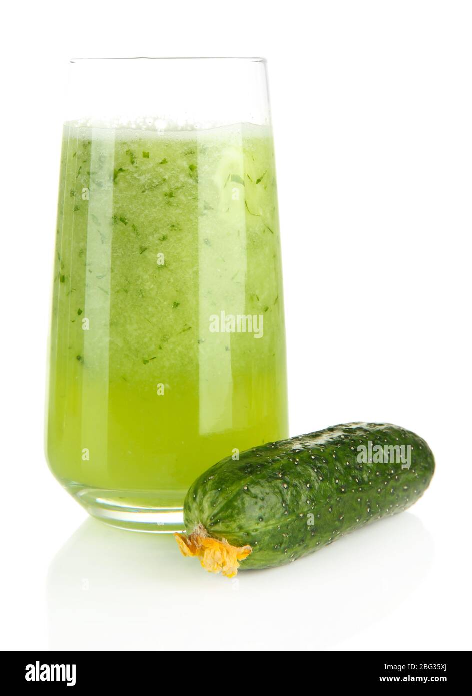 Glass of cucumber juice, isolated on white Stock Photo - Alamy
