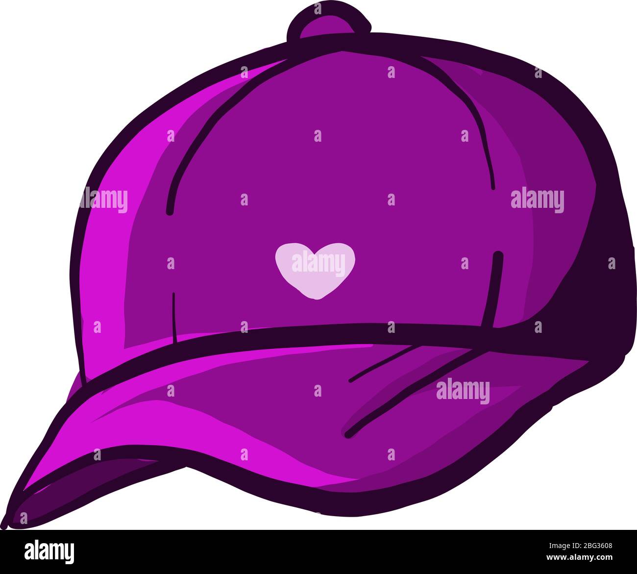Purple cap, illustration, vector on white background Stock Vector Image ...