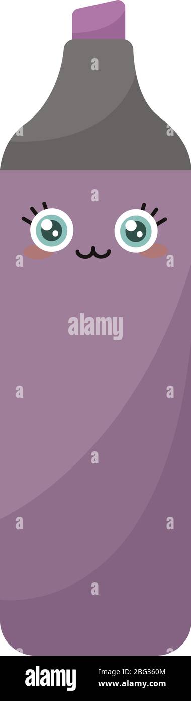 Purple marker, illustration, vector on white background Stock Vector ...