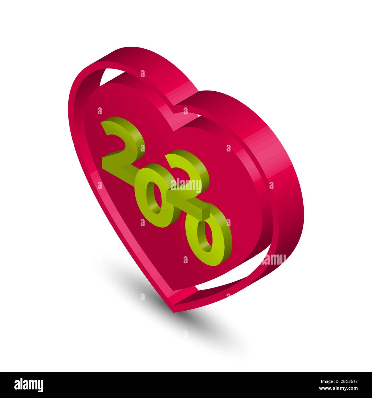 2020 year in the red heart vector illustration Stock Vector Image & Art ...