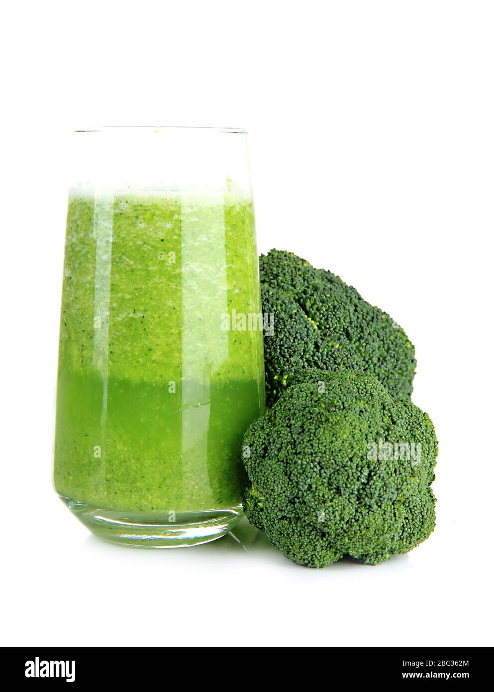 Glass of broccoli juice, isolated on white Stock Photo - Alamy