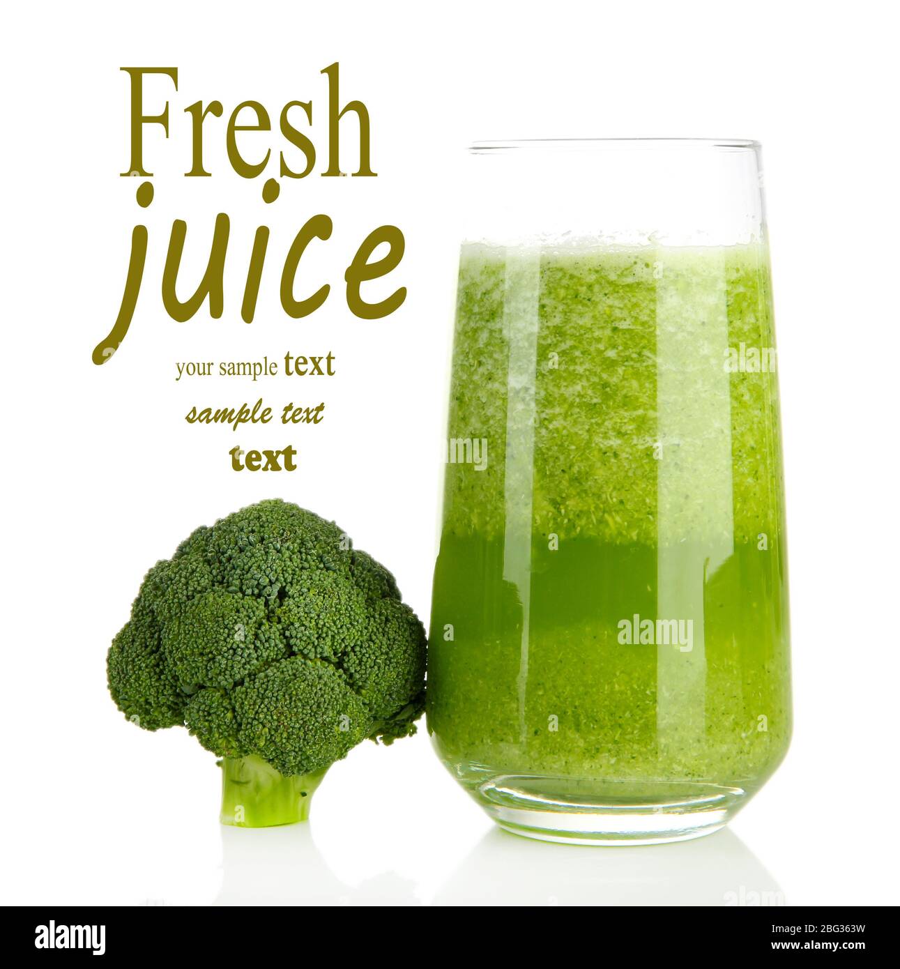 Glass of broccoli juice, isolated on white Stock Photo - Alamy