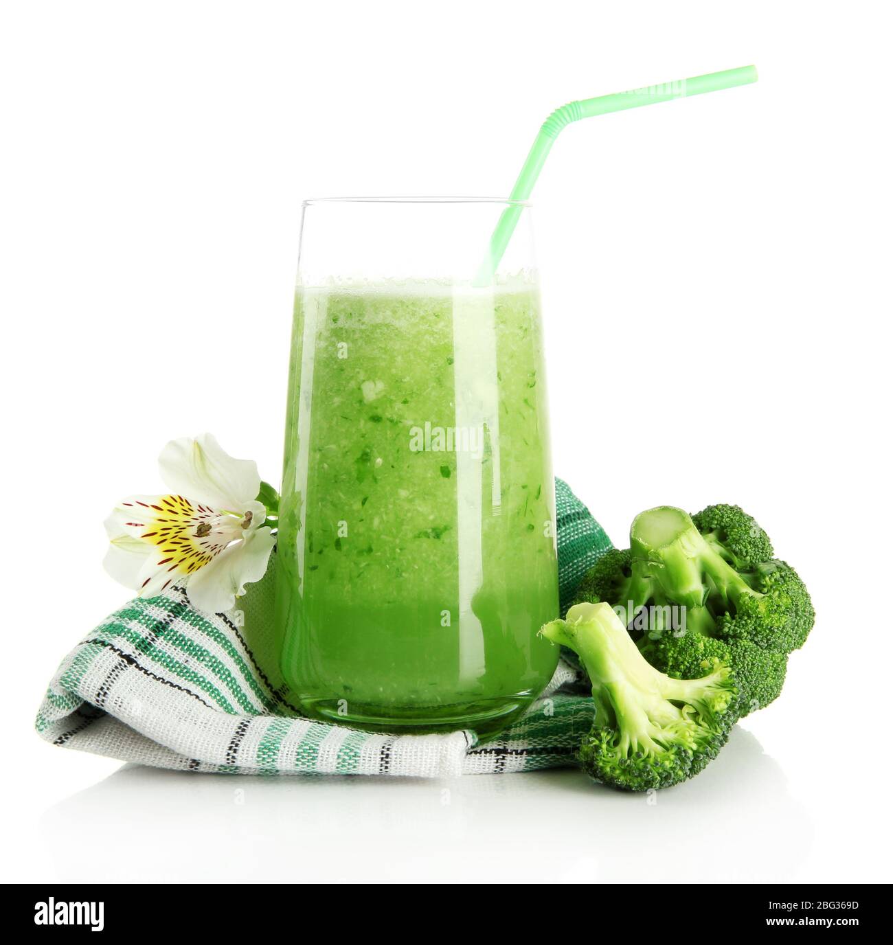 Glass of broccoli juice, isolated on white Stock Photo - Alamy