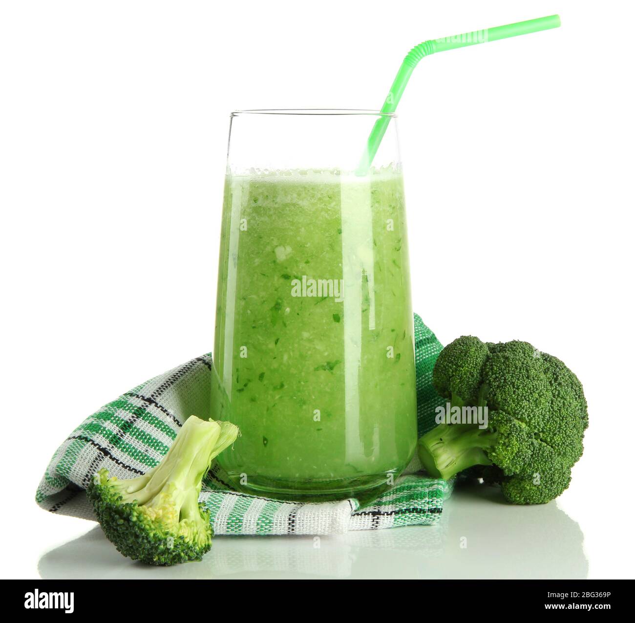 Glass of broccoli juice, isolated on white Stock Photo - Alamy