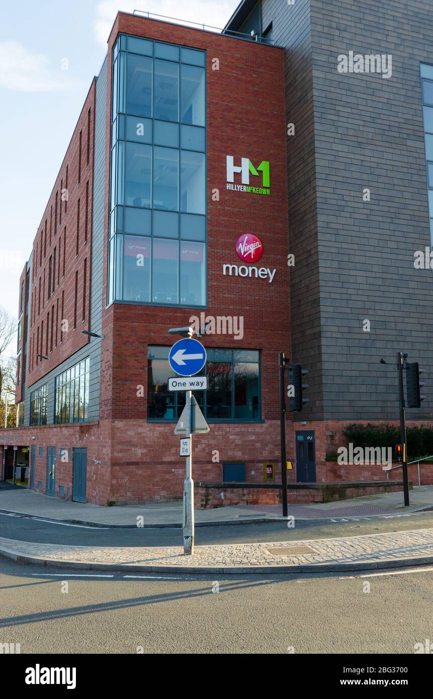 Chester, UK: Mar 1, 2020: Hillyer McKeown and Virgin Money have offices ...