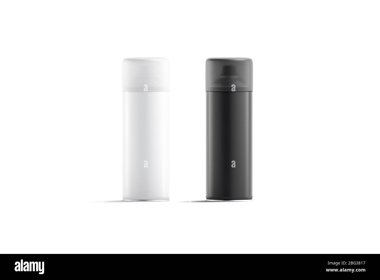 Blank black and white closed spray can mockup, front view Stock Photo ...
