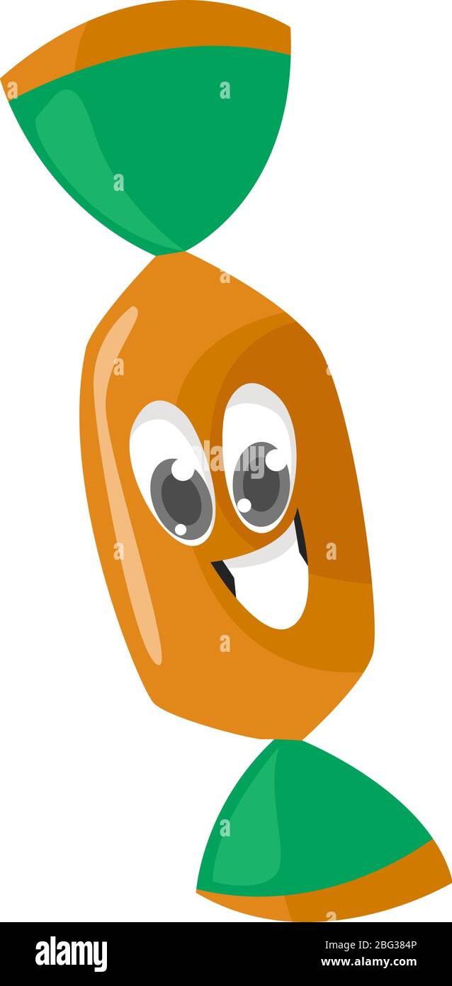 Wrapped candy, illustration, vector on white background Stock Vector ...