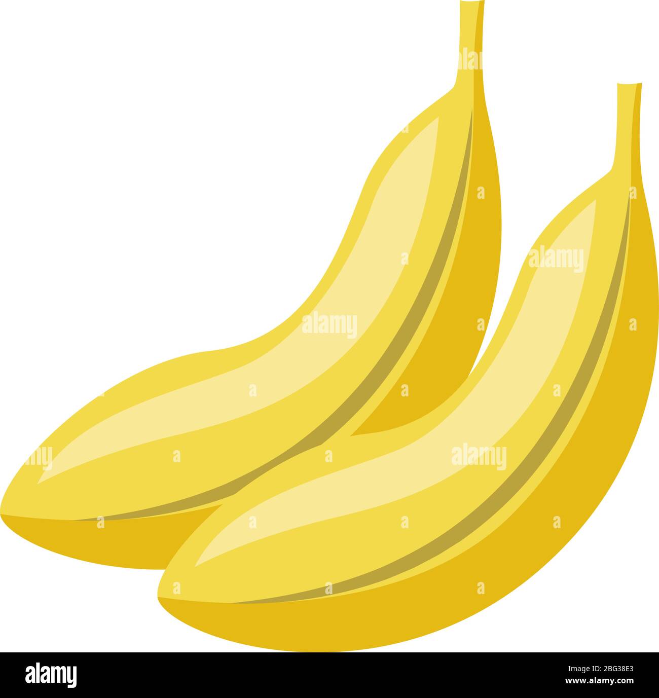 Two banana, illustration, vector on white background Stock Vector Image ...
