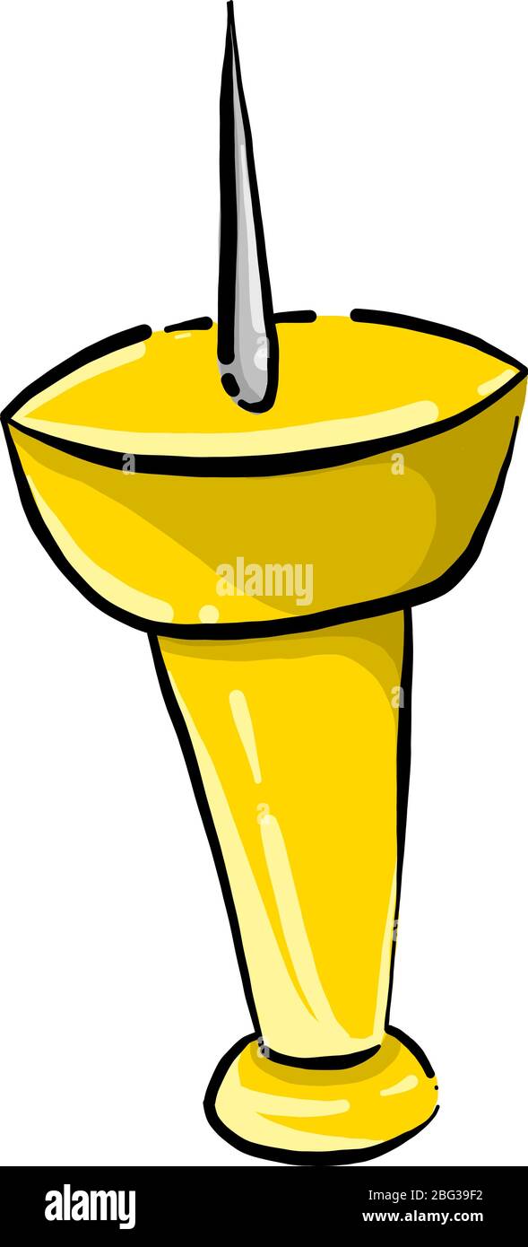Yellow pin, illustration, vector on white background Stock Vector Image ...