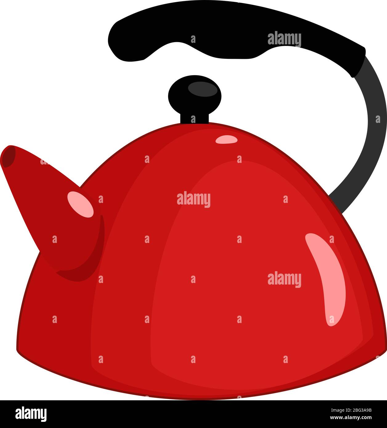 Red kettle, illustration, vector on white background Stock Vector Image ...