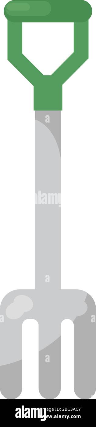 Garden fork, illustration, vector on white background Stock Vector ...