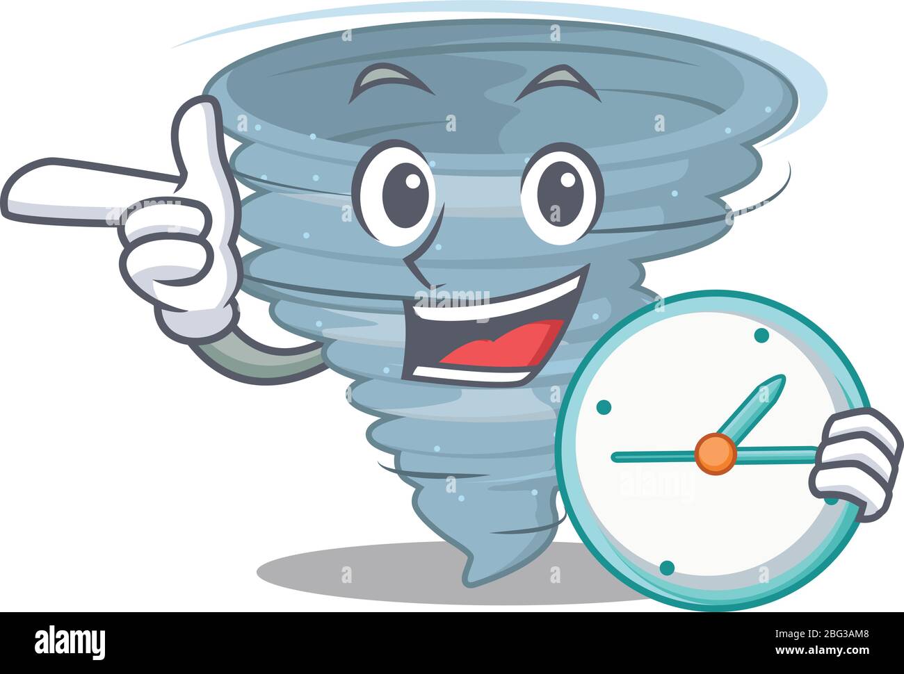 Tornado mascot design concept smiling with clock Stock Vector Image ...