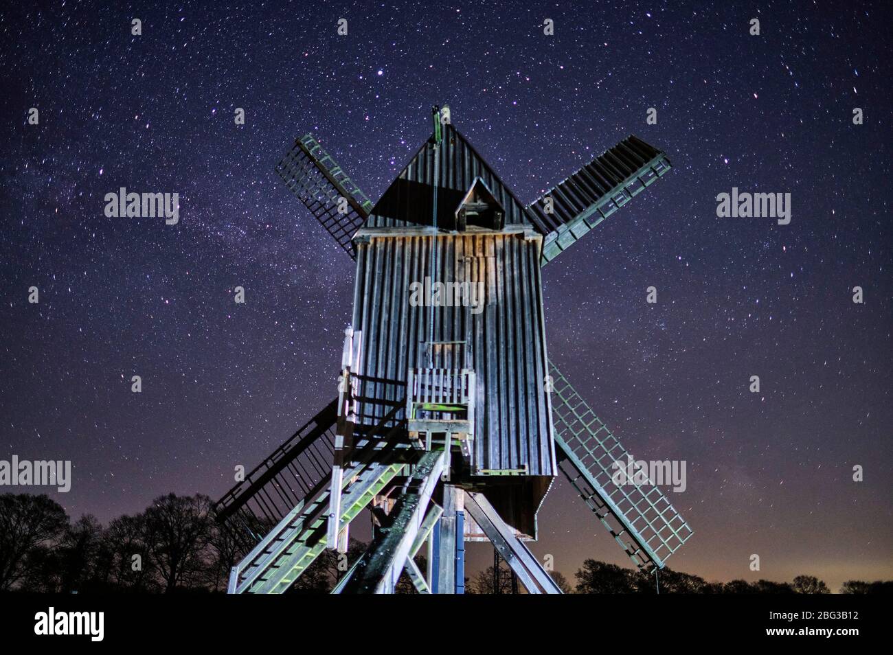 The post mill at Wettmar in the evening. Wettmar, April 18, 2020 ...