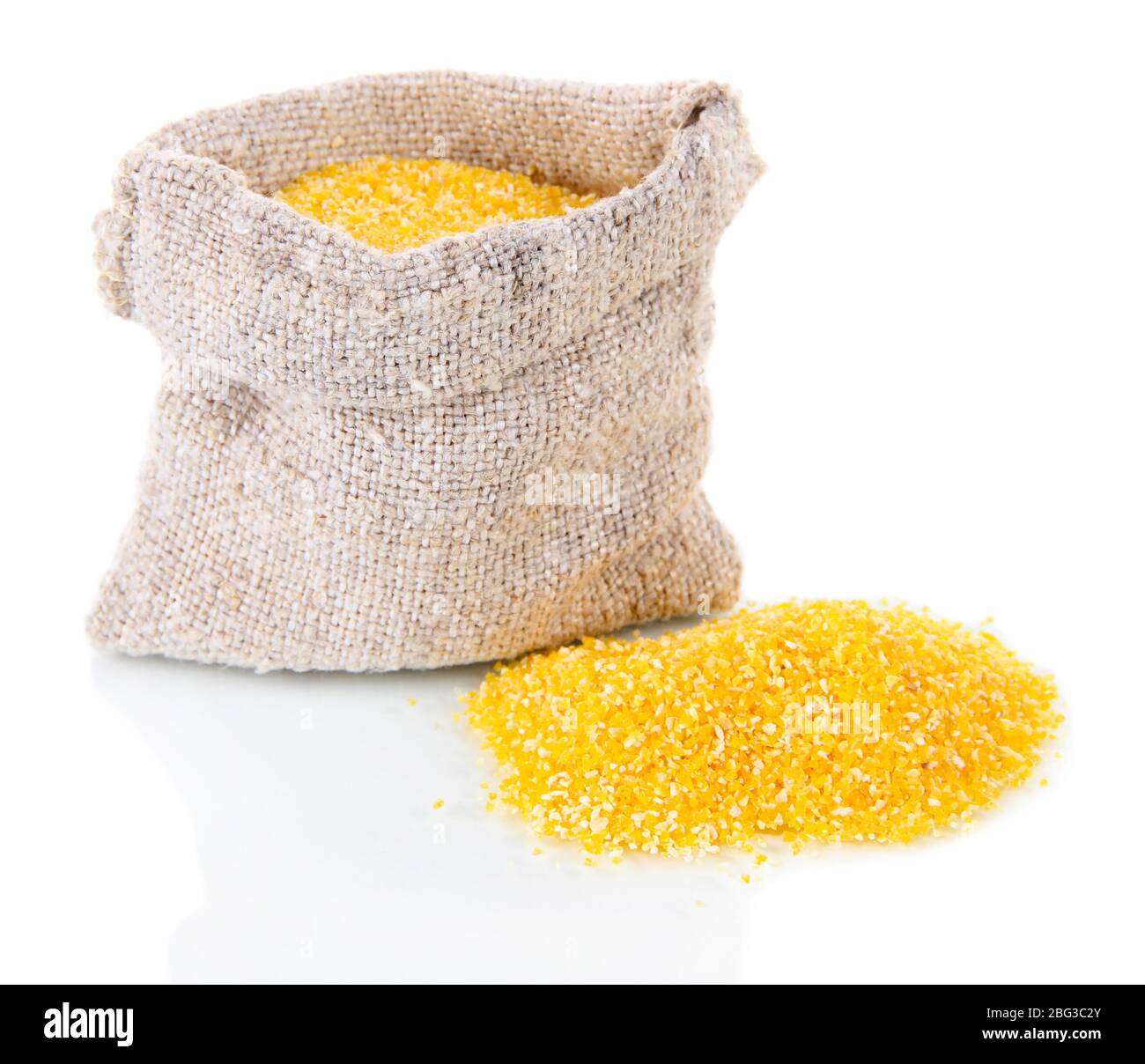 Grains in sack isolated on white Stock Photo - Alamy