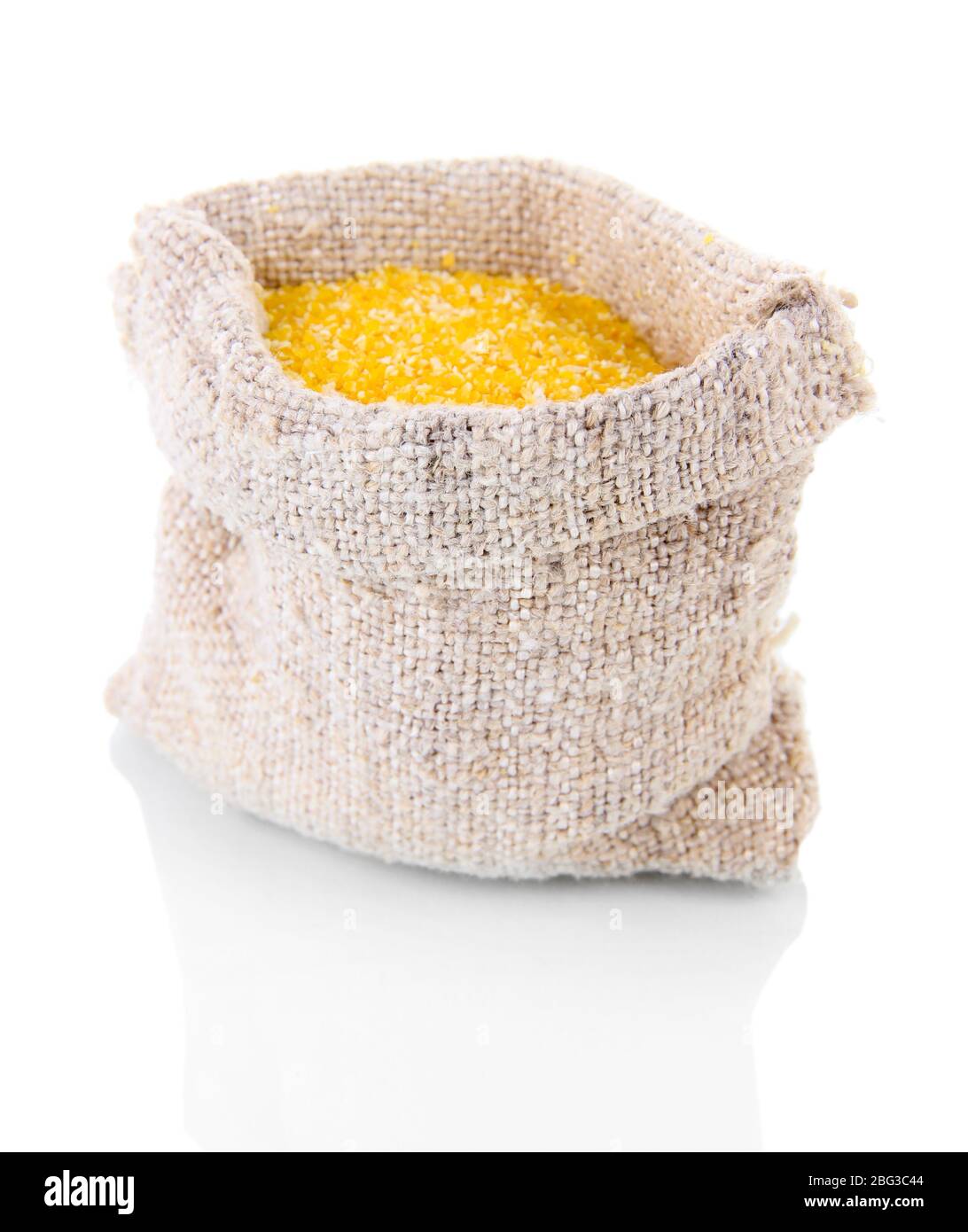 Grains in sack isolated on white Stock Photo - Alamy