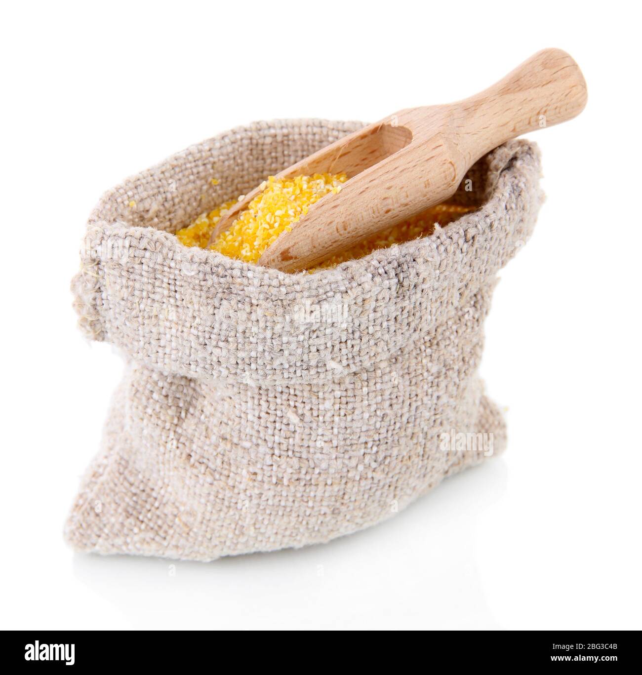 Grains in sack isolated on white Stock Photo - Alamy