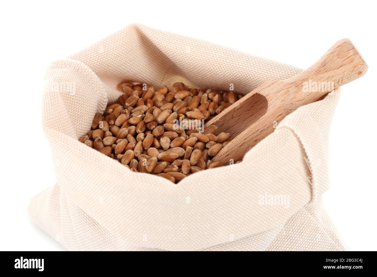 Grains in sack isolated on white Stock Photo - Alamy