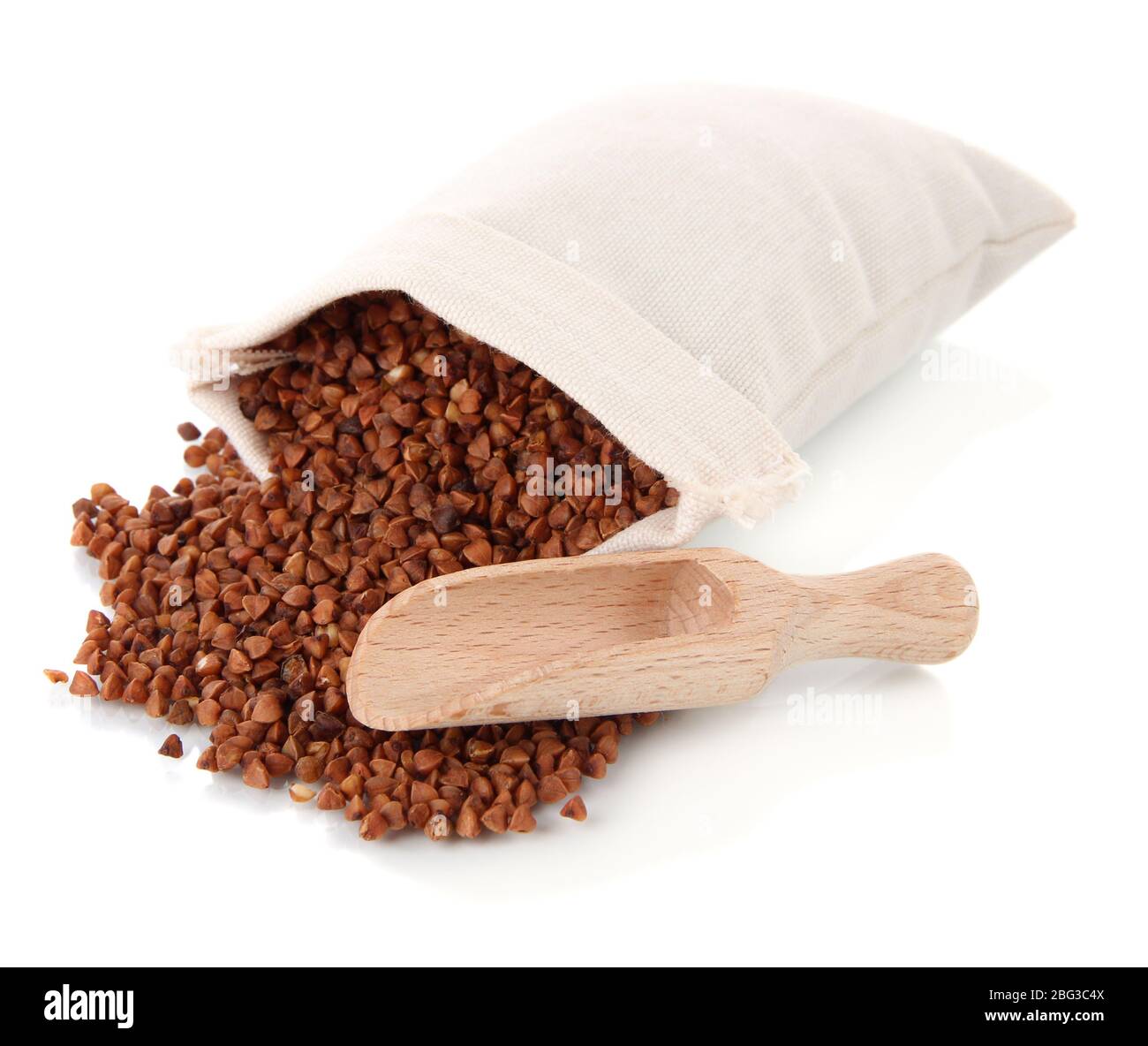Grains in sack isolated on white Stock Photo - Alamy