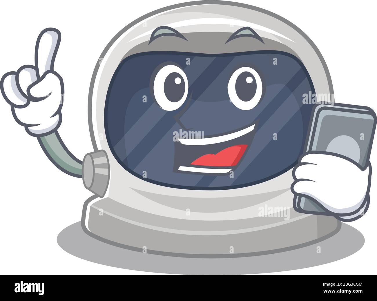 Astronaut helmet cartoon character speaking on phone Stock Vector Image ...