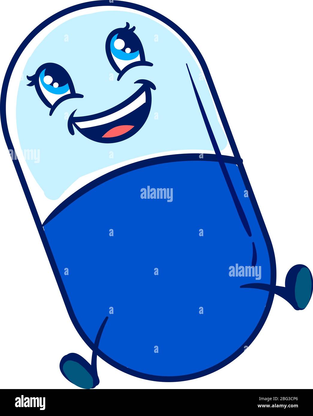 Happy pill capsule cartoon character hi-res stock photography and ...