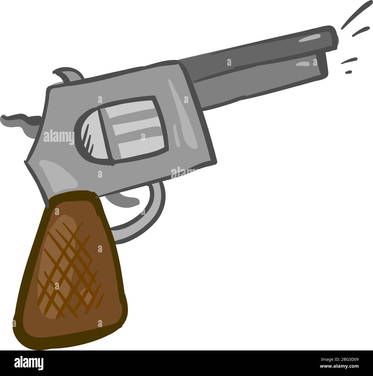 Flat gun, illustration, vector on white background Stock Vector Image ...