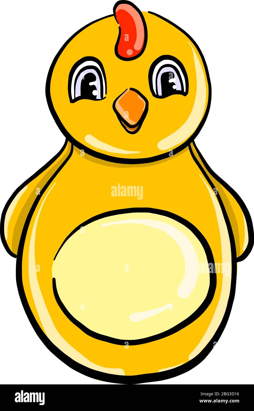 Yellow chicken, illustration, vector on white background Stock Vector ...