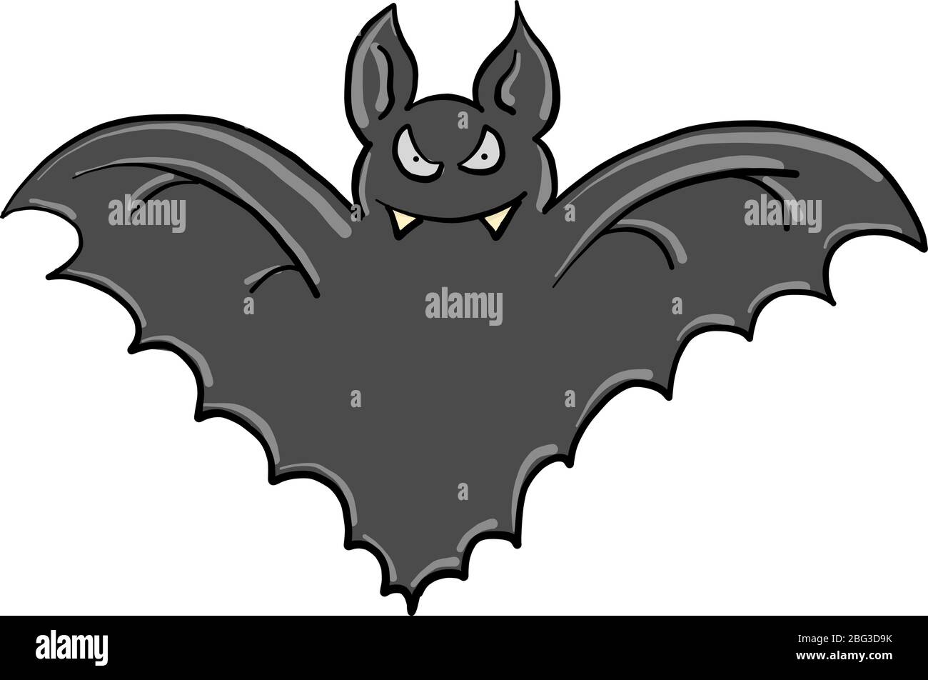 Evil flying bat, illustration, vector on white background Stock Vector ...