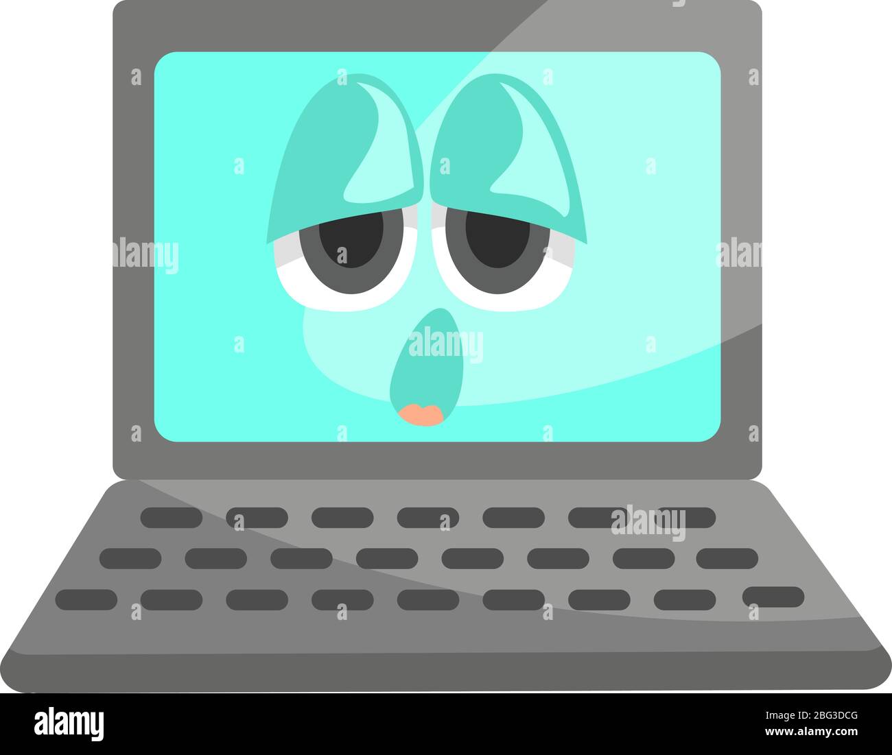 Tired laptop, illustration, vector on white background Stock Vector ...