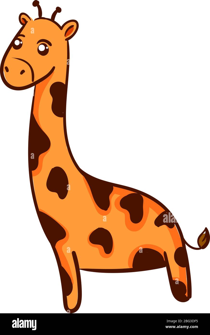 Cartoon giraffe, illustration, vector on white background Stock Vector ...