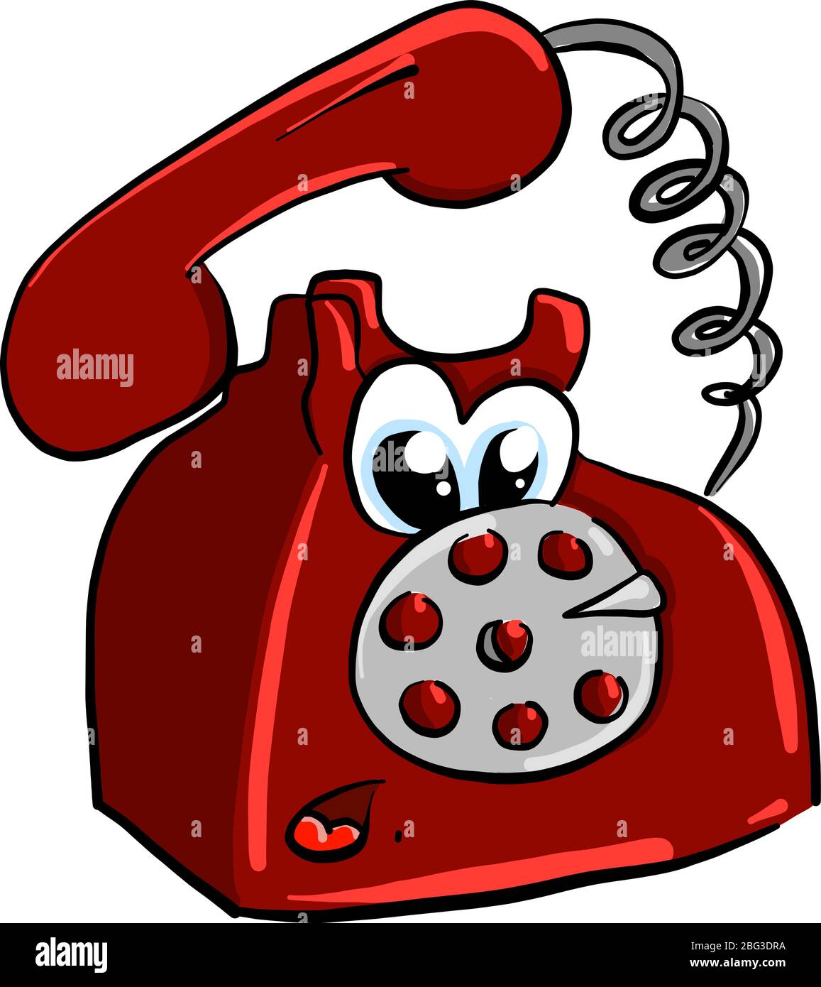 Red phone, illustration, vector on white background Stock Vector Image ...