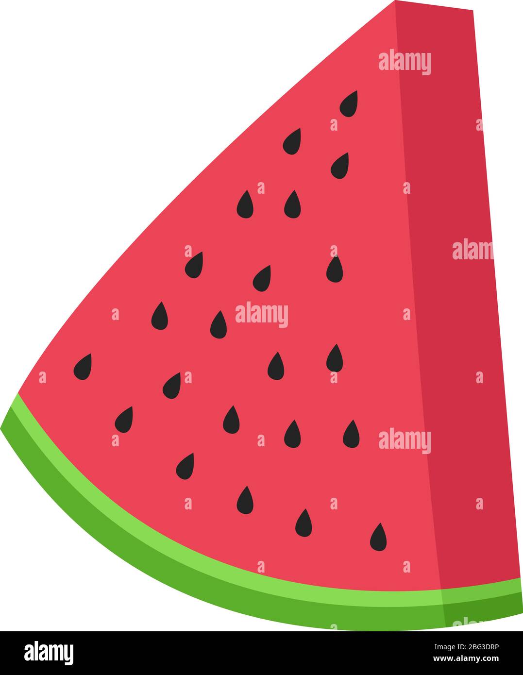 Watermelon slice, illustration, vector on white background Stock Vector ...
