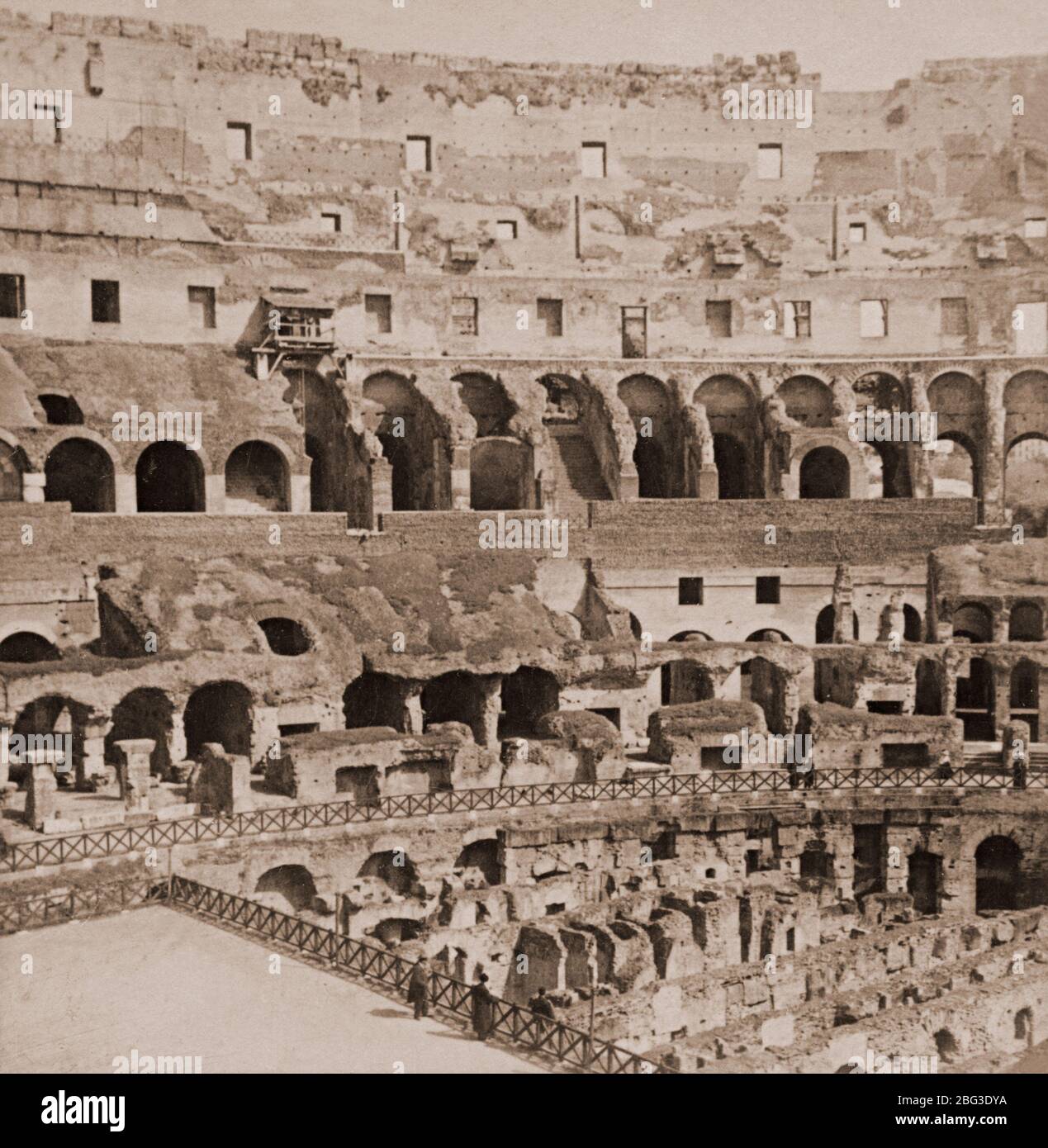 Interior of the Colosseum, Rome, Italy in 1897 Stock Photo - Alamy