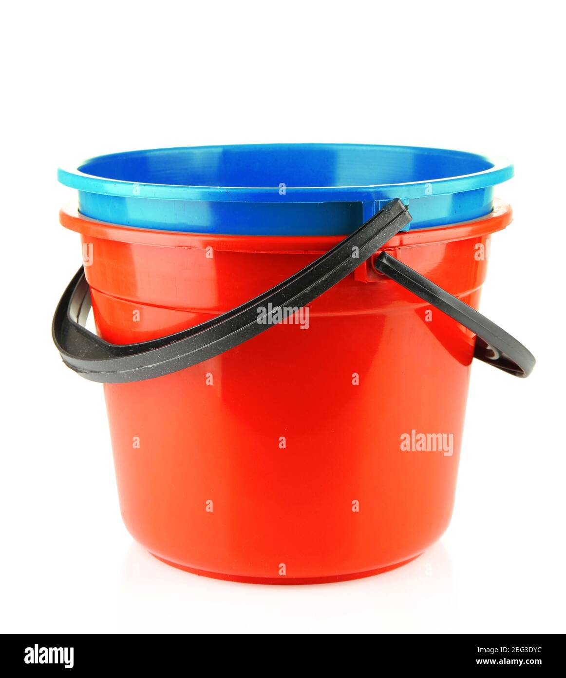 Color plastic bucket isolated on white Stock Photo - Alamy