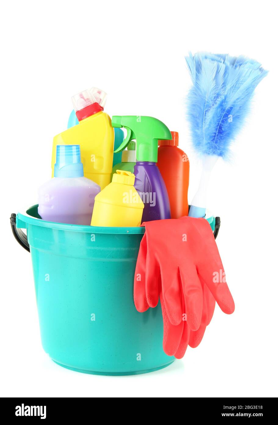 Household cleaning items in Cut Out Stock Images & Pictures - Alamy