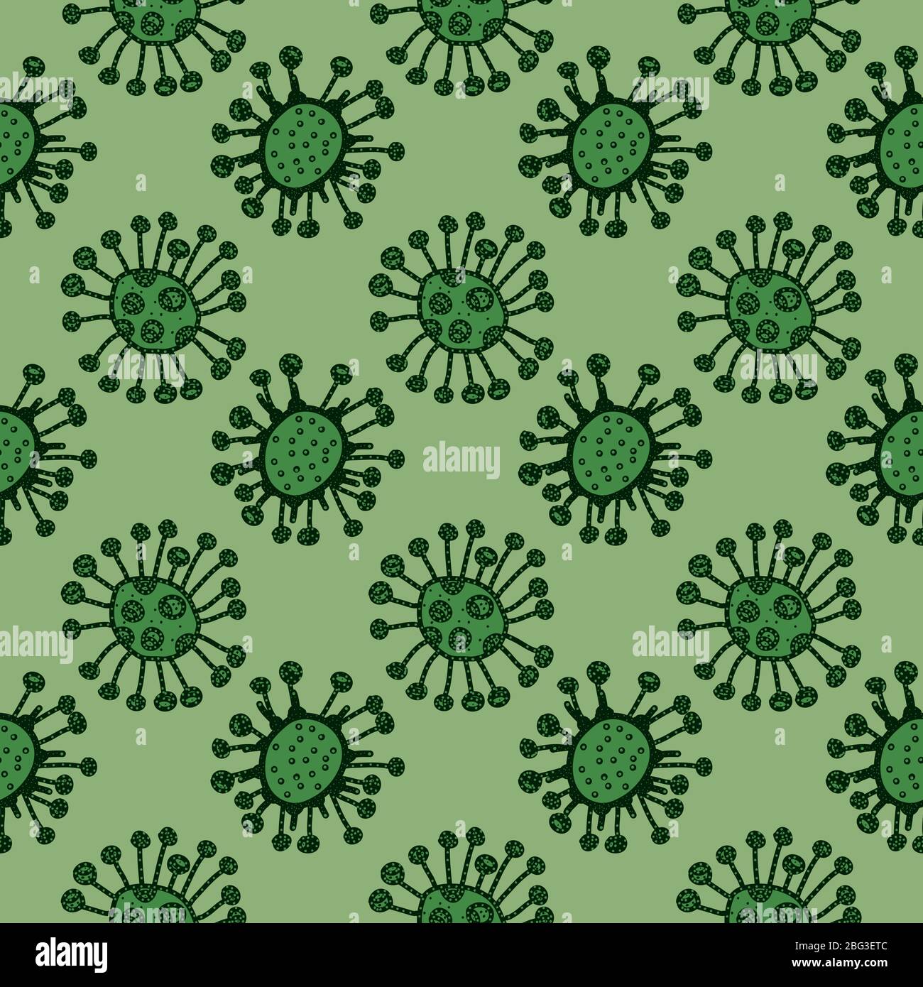Green virus pattern, illustration, vector on white background Stock ...
