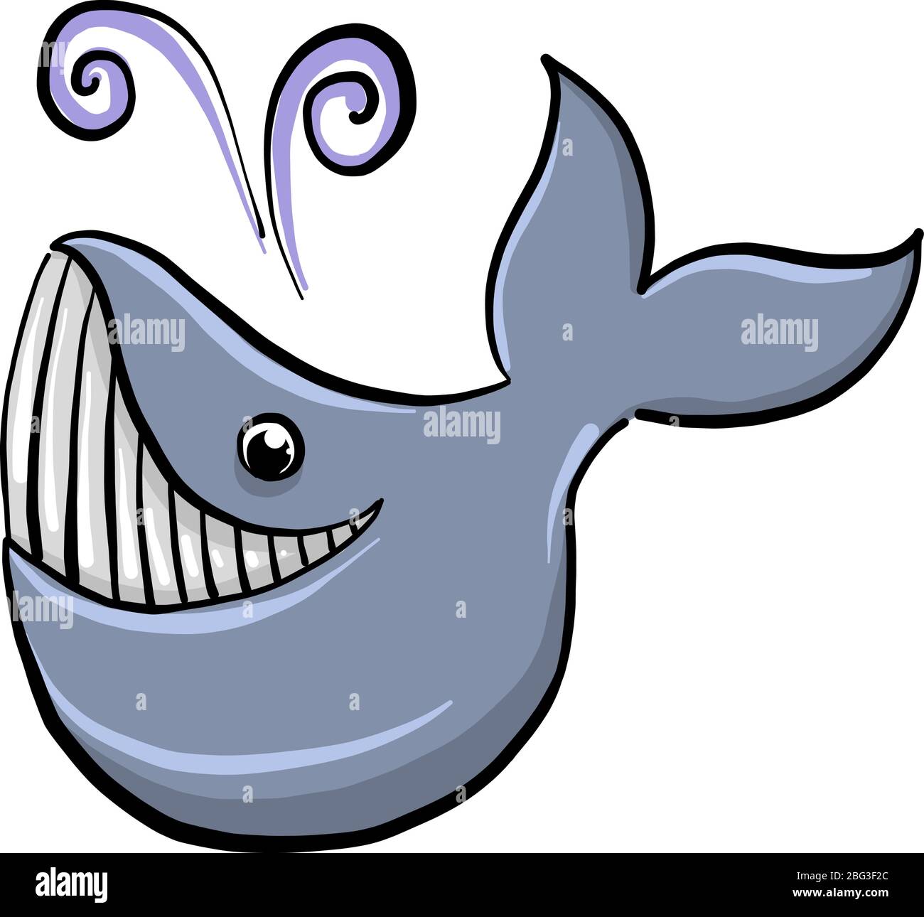 Big fish with teeth, illustration, vector on white background Stock ...