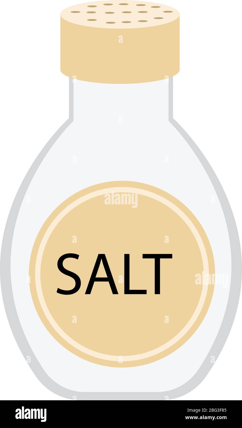 Salt shaker, illustration, vector on white background Stock Vector ...