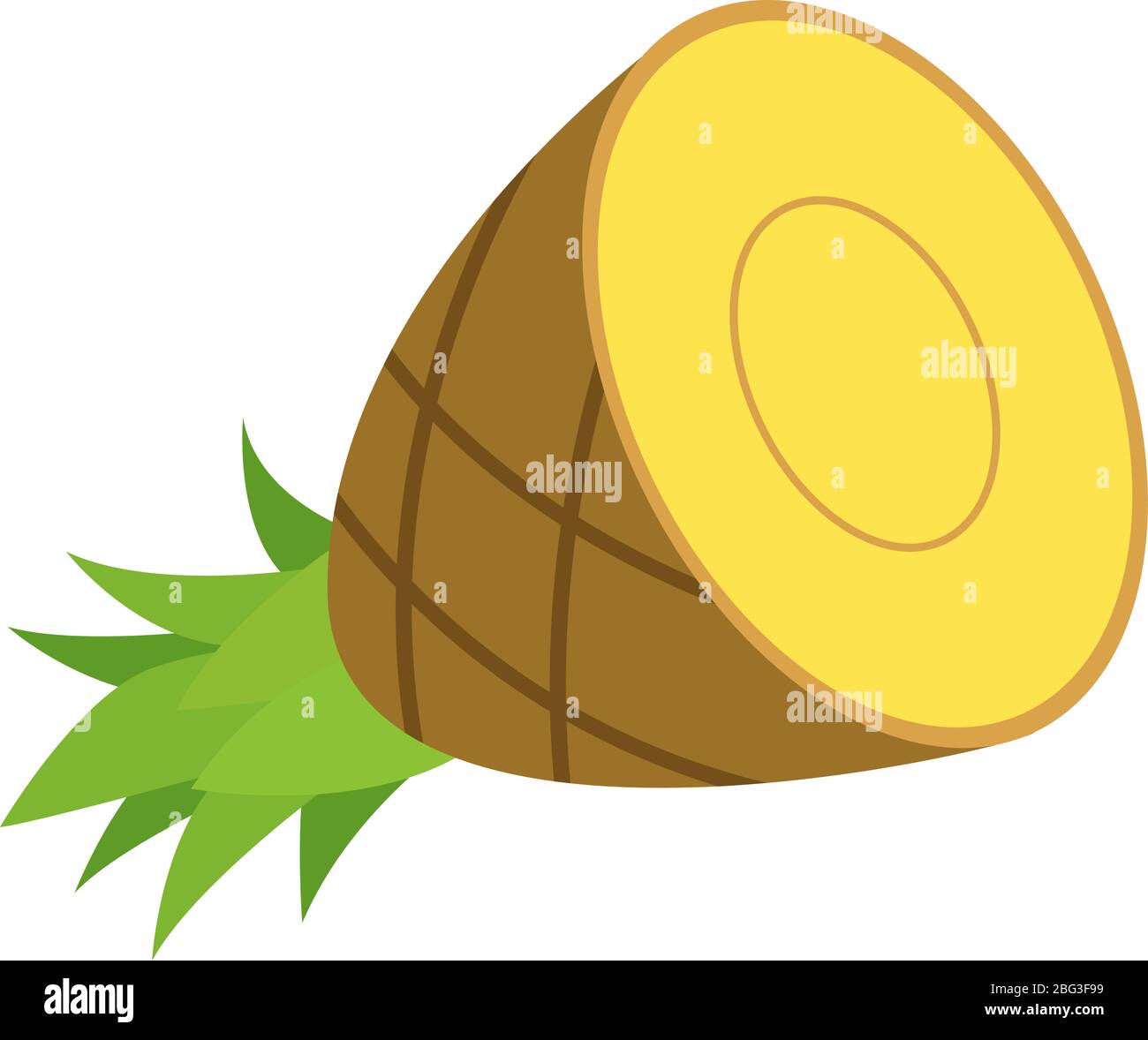 Half pineapple, illustration, vector on white background Stock Vector ...