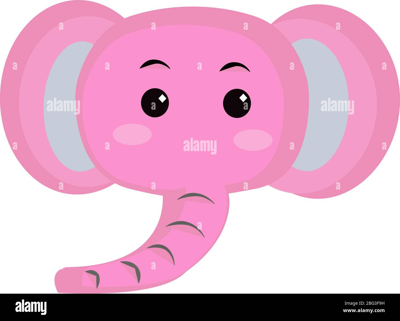 Pink elephant, illustration, vector on white background Stock Vector ...