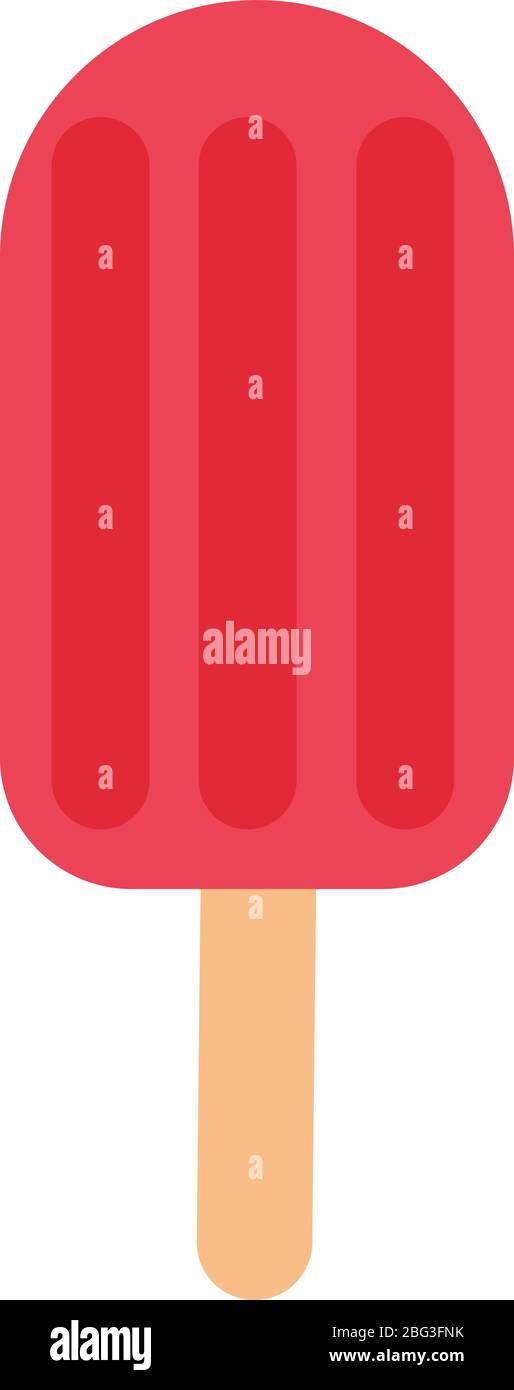 Red ice cream, illustration, vector on white background Stock Vector ...