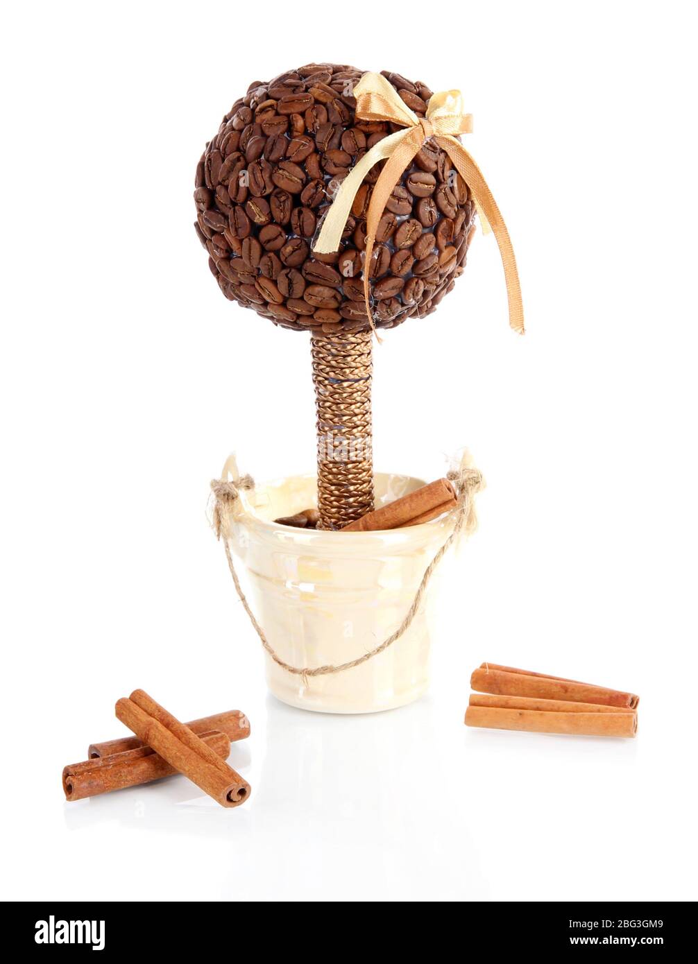 Decorative coffee tree isolated on white Stock Photo - Alamy