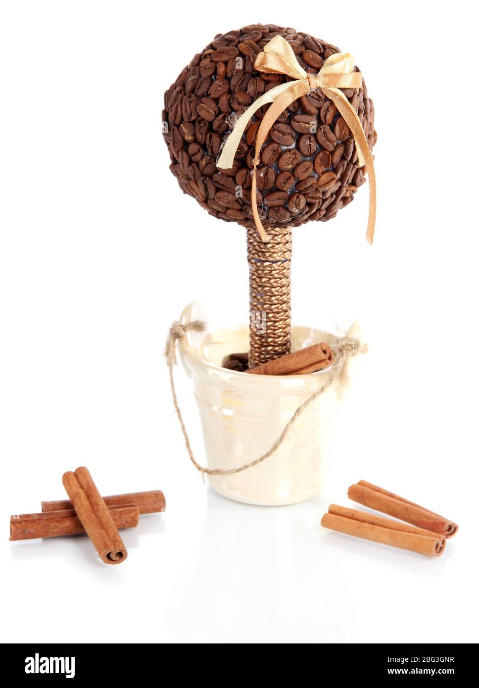 Decorative coffee tree isolated on white Stock Photo - Alamy