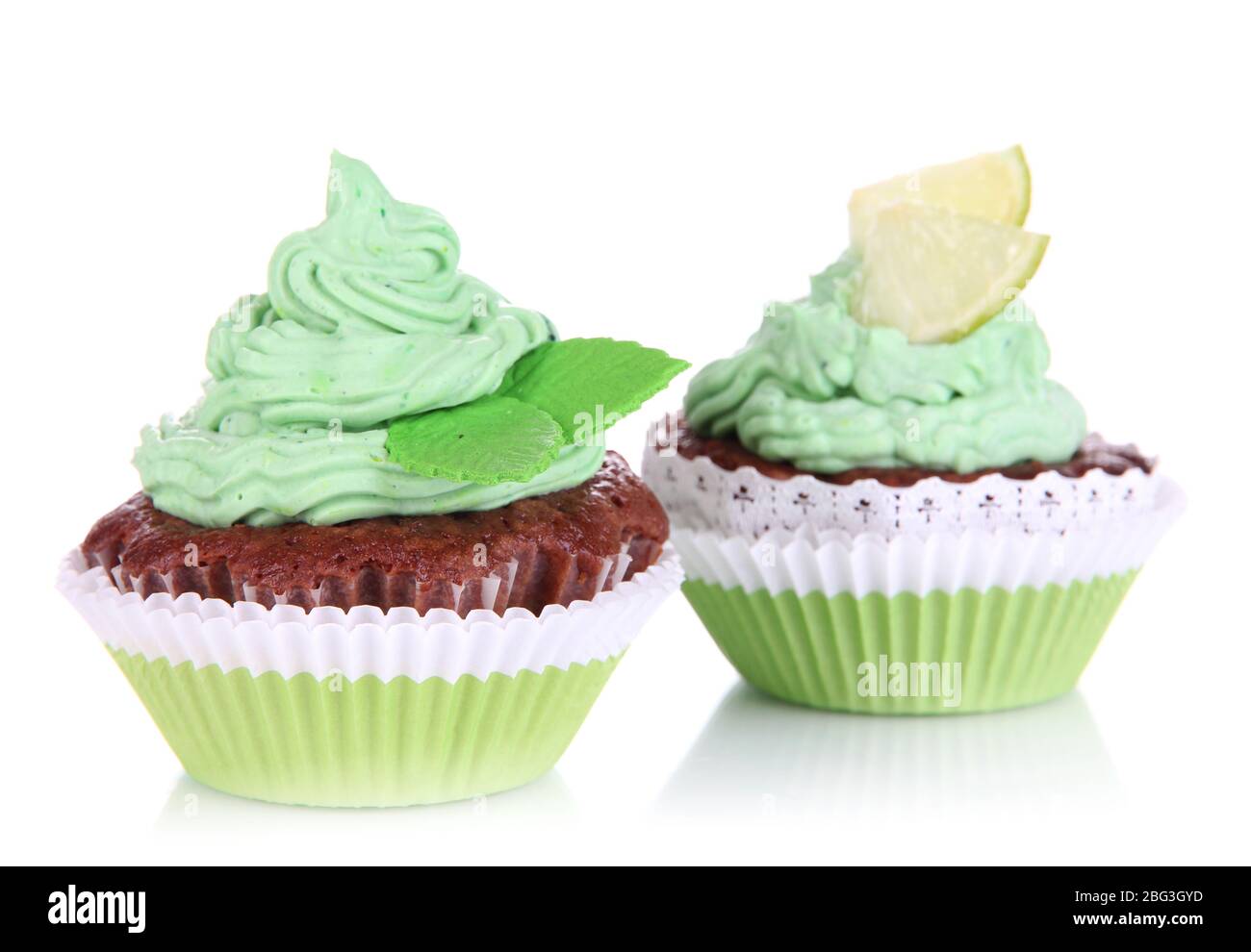 Delicious beautiful cupcakes isolated on white Stock Photo - Alamy