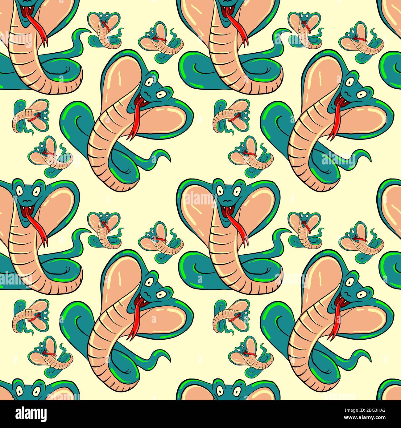 Snakes pattern, illustration, vector on white background Stock Vector ...