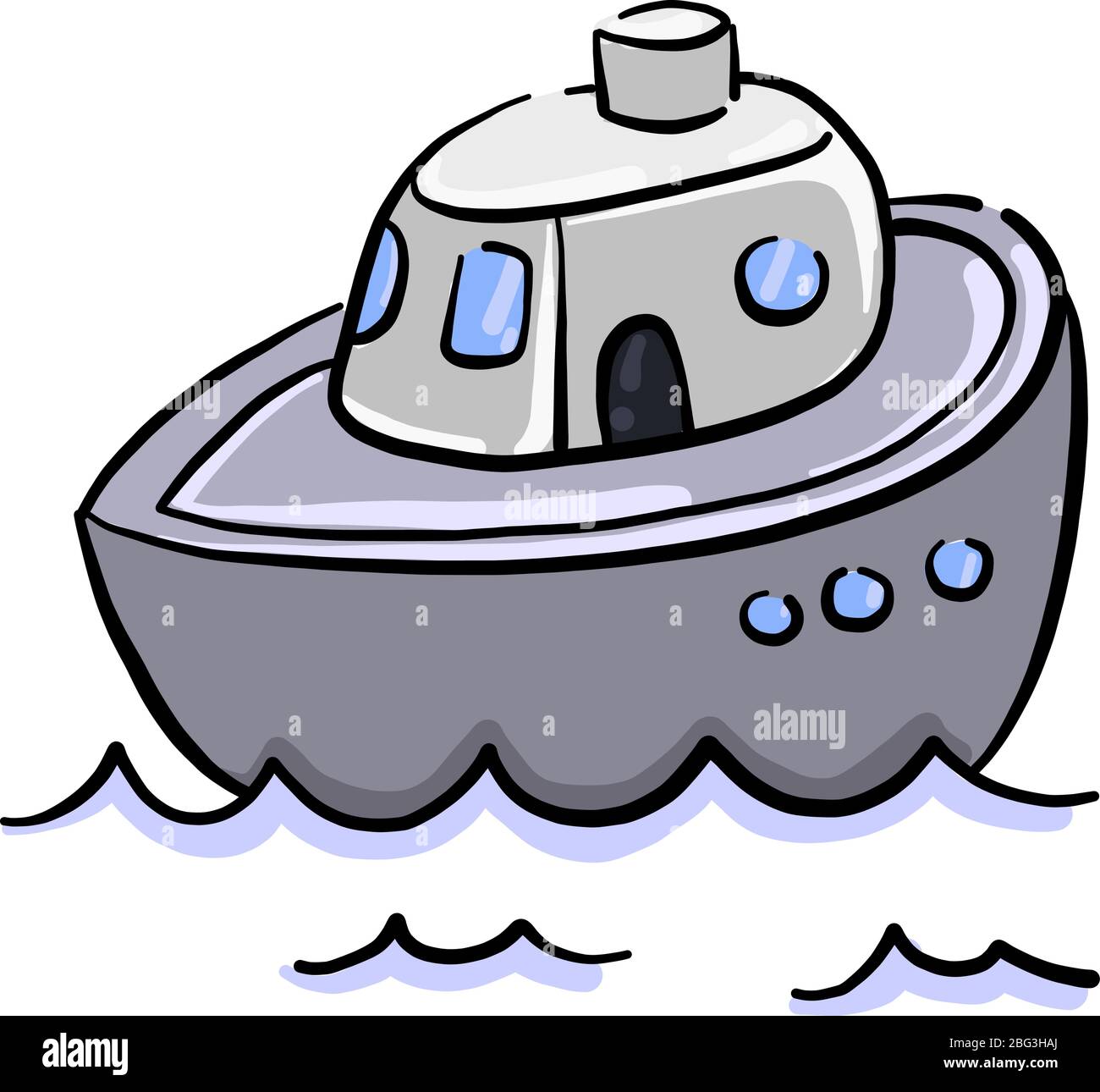 Small ship, illustration, vector on white background Stock Vector Image ...