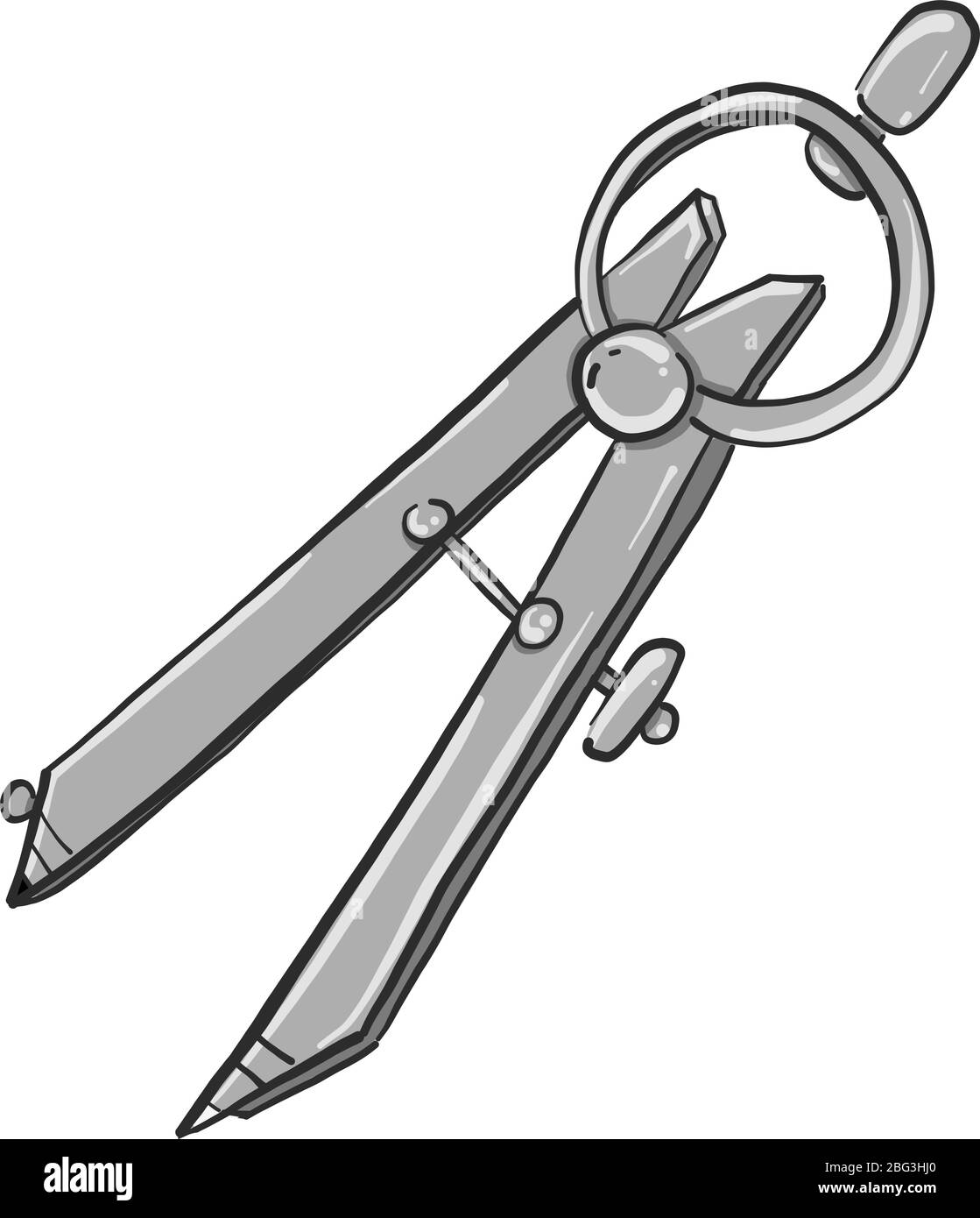 Old math compass, illustration, vector on white background Stock Vector ...