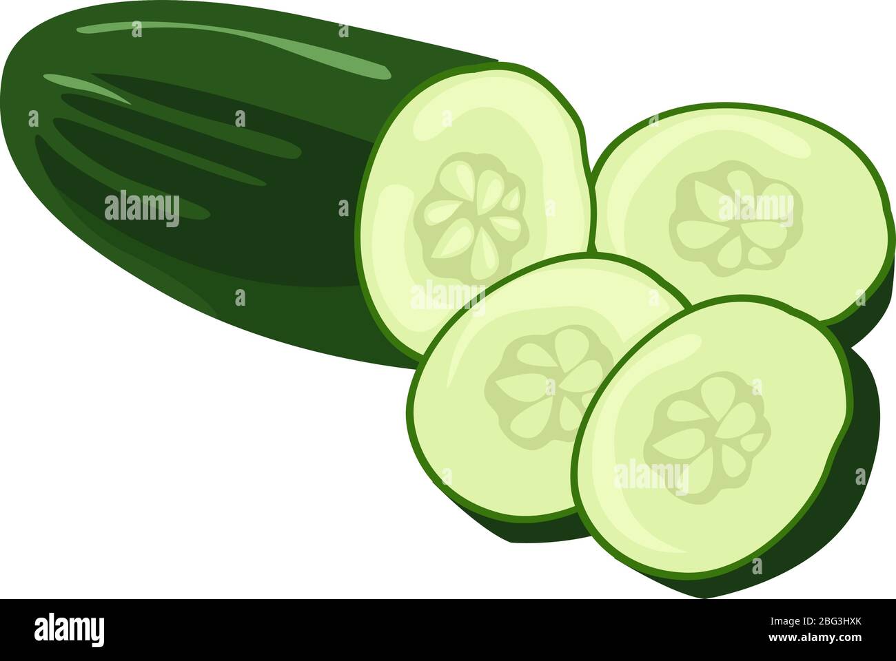 Fresh juicy slice cucumber Stock Vector Images - Alamy